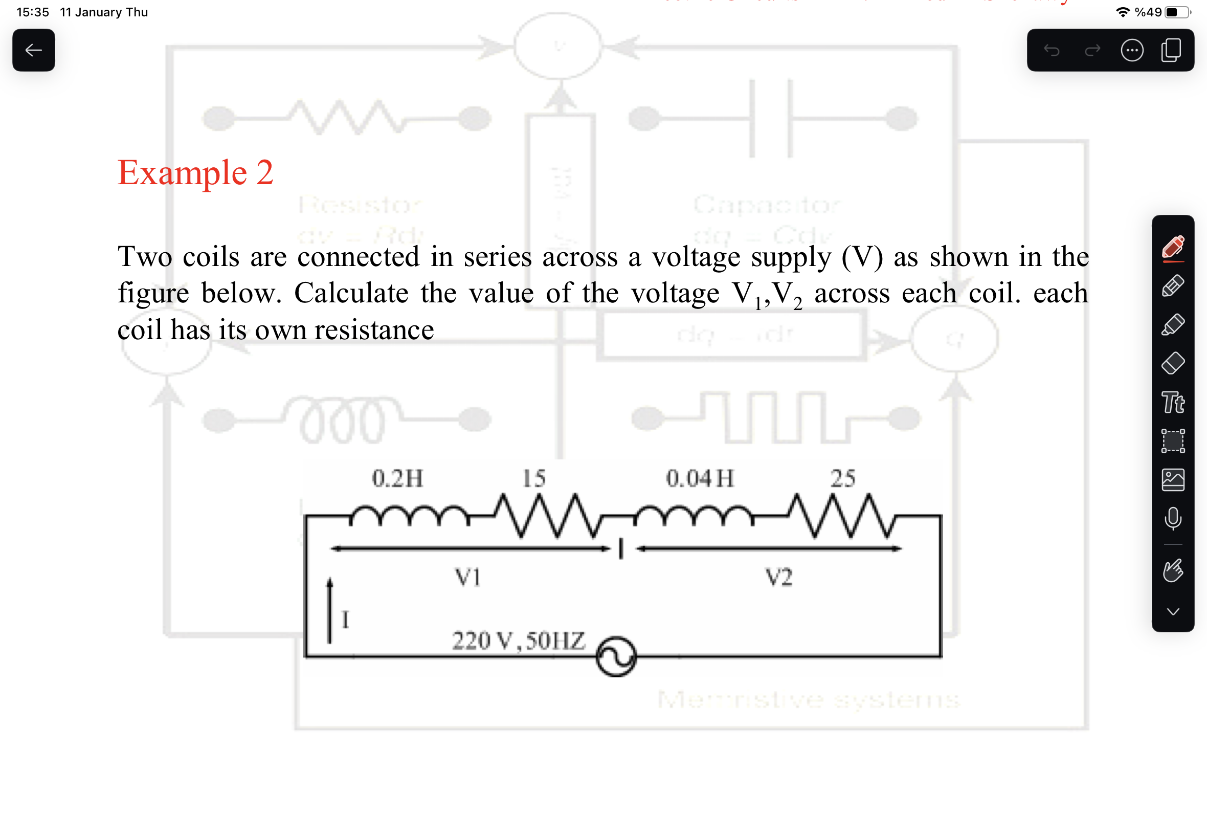 Solved Example 2Two coils are connected in series across a | Chegg.com