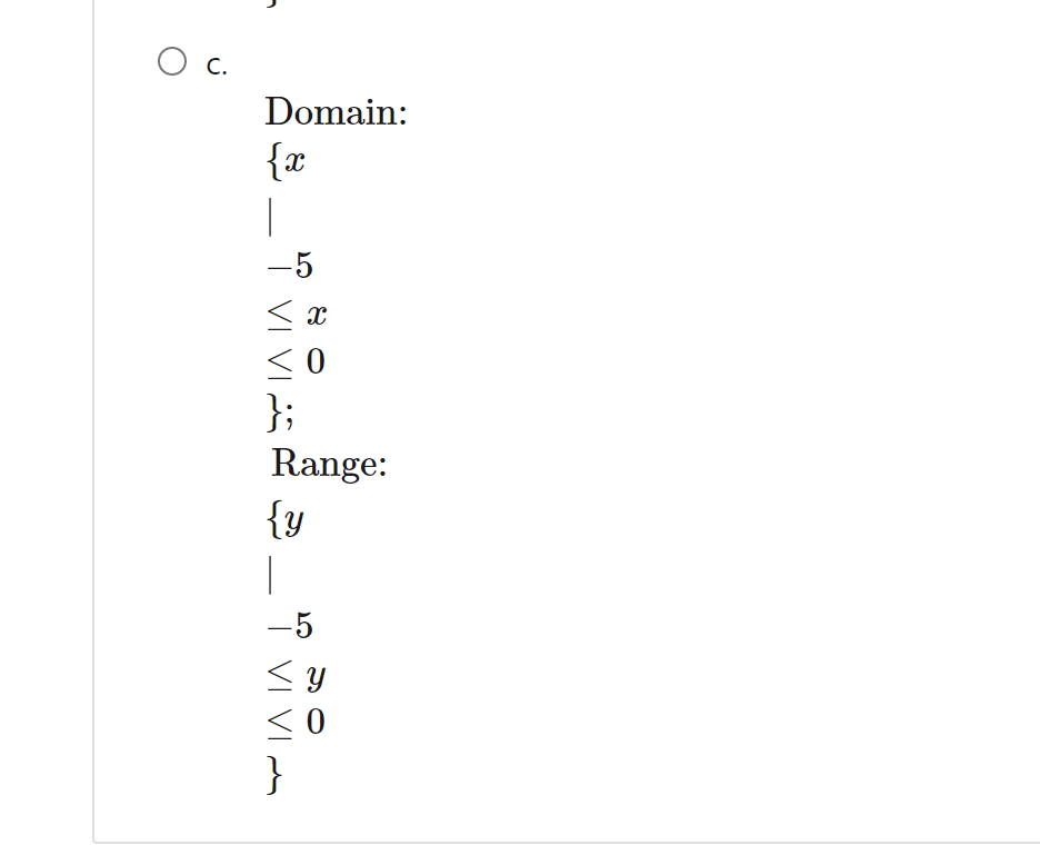 Solved What are the domain and range of this graph in | Chegg.com