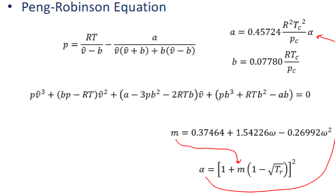 Peng-Robinson Equation R?T? a=0.45724 a Pc p= RT a û- | Chegg.com