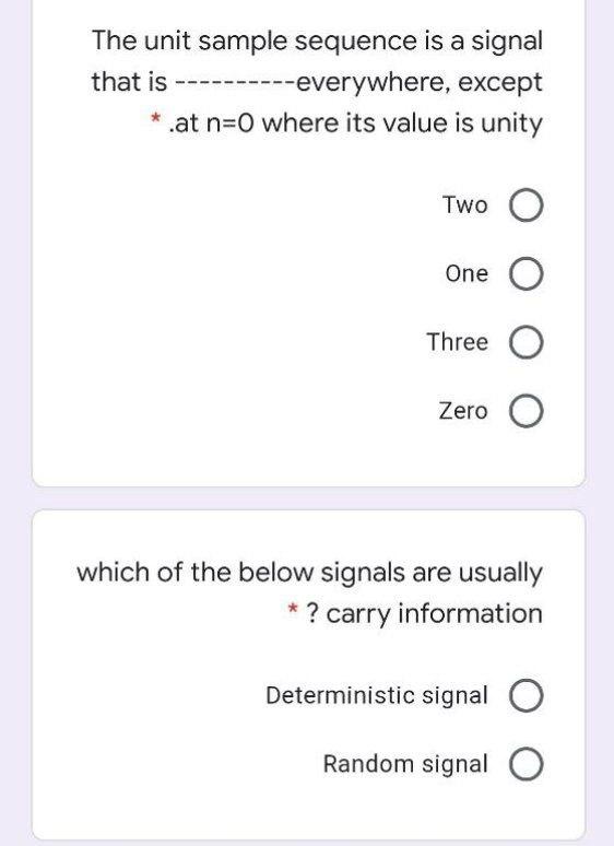 Solved The unit sample sequence is a signal that is | Chegg.com