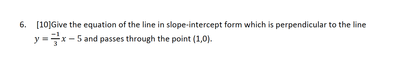 Solved 6. [10]Give the equation of the line in | Chegg.com