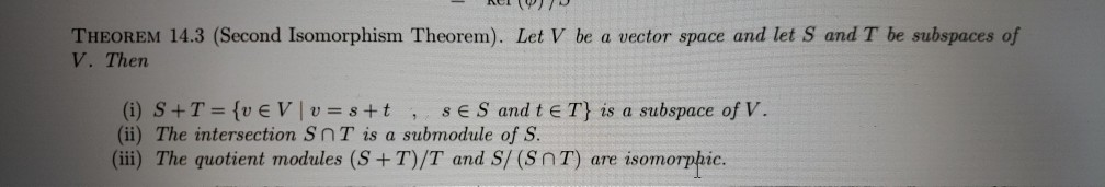 Solved defined as ( 2(4 T Problem 3 (The Second Isomorphism | Chegg.com