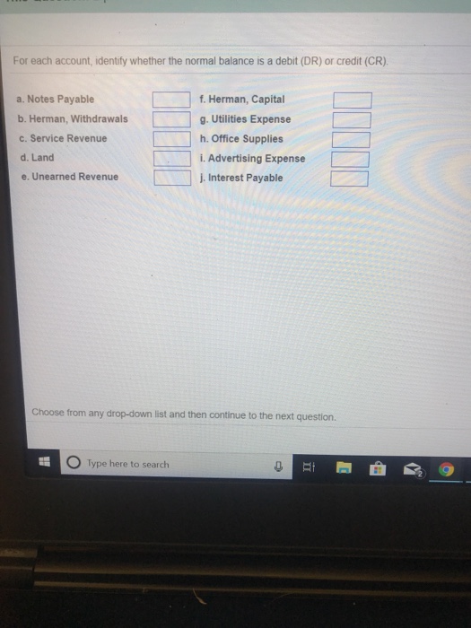 Solved For each account, identify whether the normal balance | Chegg.com