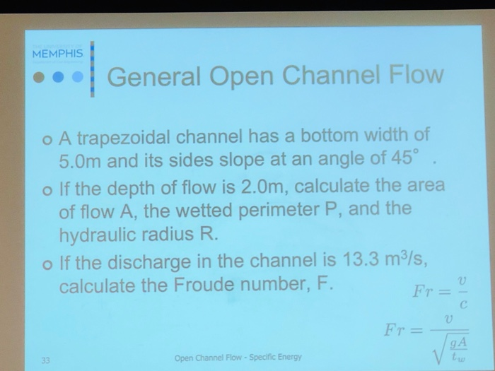 Solved MEMPHIS General Open Channel Flow o A trapezoidal | Chegg.com