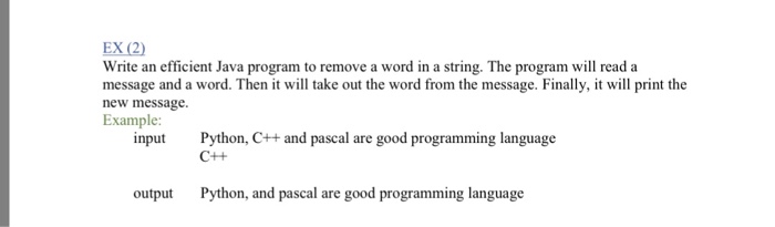 Solved Ex 2 Write An Efficient Java Program To Remove A 9670