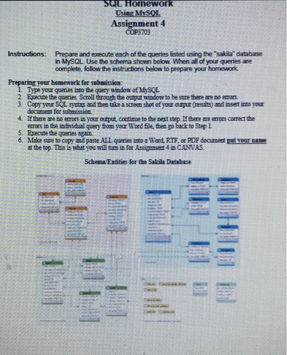 Solved Sql Homewonk Using Mysol Assignment 4 Cop3703