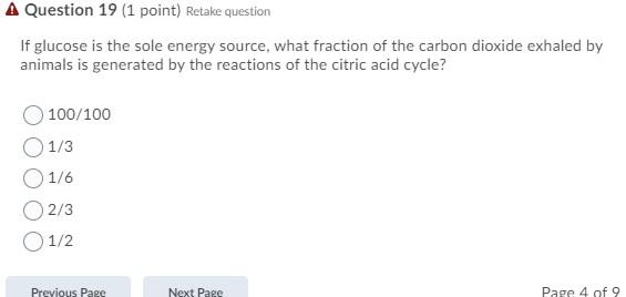 Solved A Question 19 (1 point) Retake question If glucose is | Chegg.com