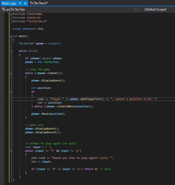 Solved Write a C++ program that allows two users to play Tic | Chegg.com