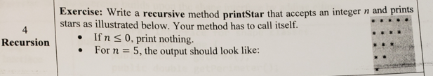 Solved 4 Recursion Exercise: Write a recursive method | Chegg.com