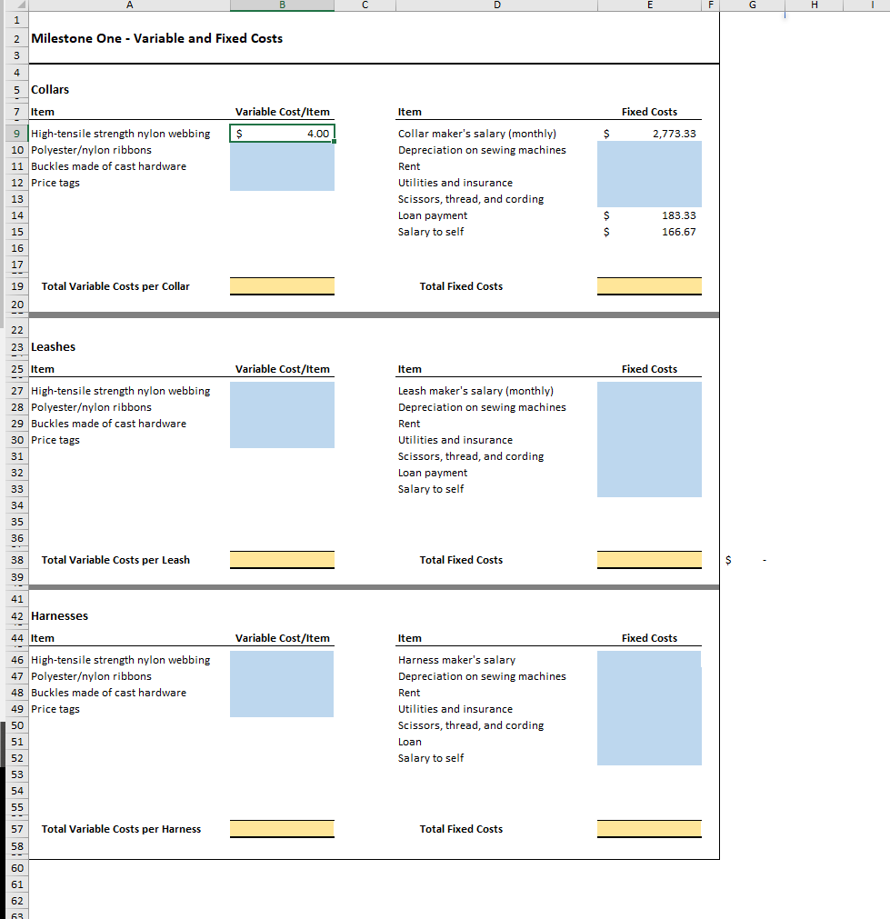 Solved ACC 202 Milestone One: Operational Costs Data | Chegg.com