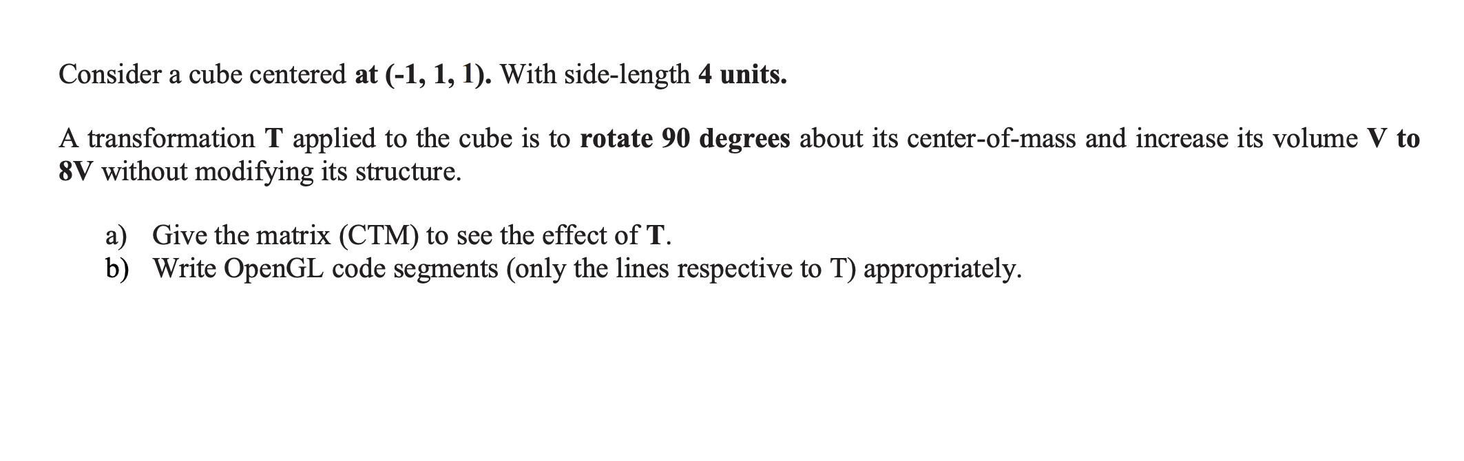 Solved Consider A Cube Centered At −1 1 1 With