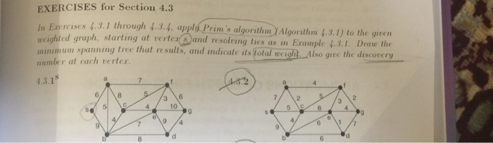 Solved Section 4 3 Minimum Spanning Trees and Shortest Paths | Chegg.com