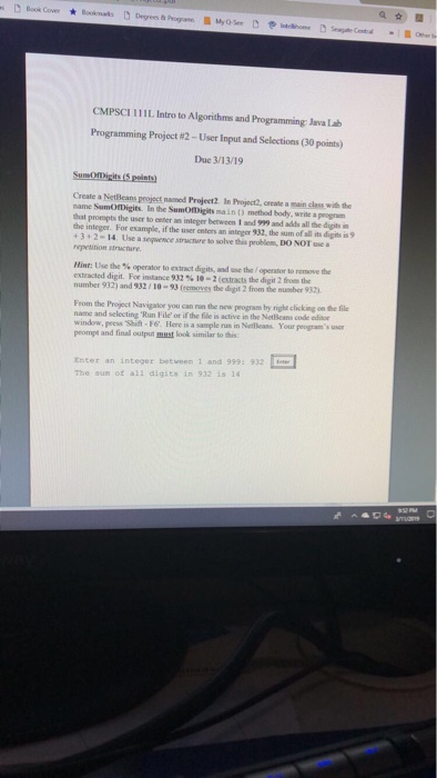 Solved CMPSCI111L Intro to Algorithms and Programming Java | Chegg.com