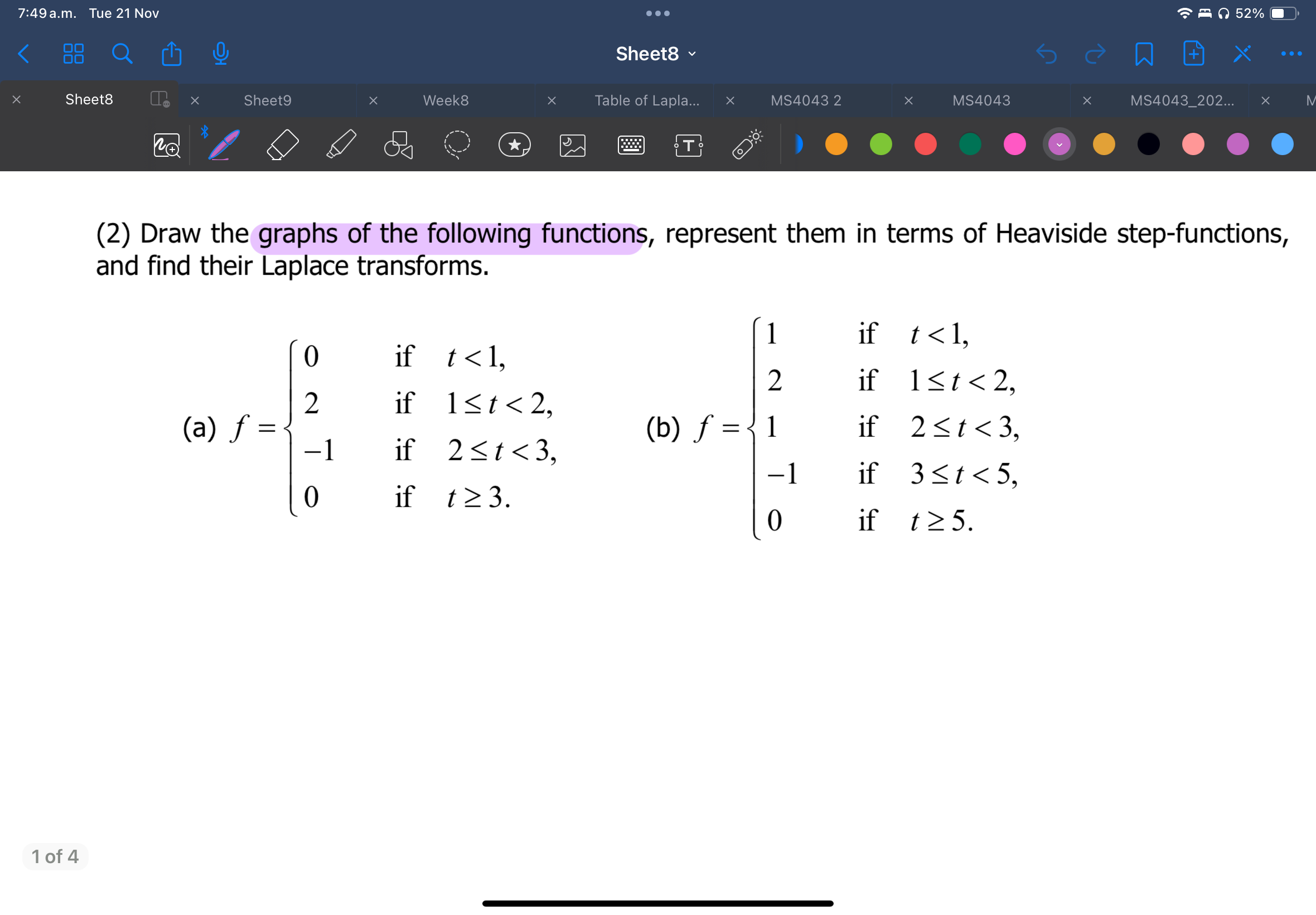(2) Draw the graphs of the following functions, | Chegg.com
