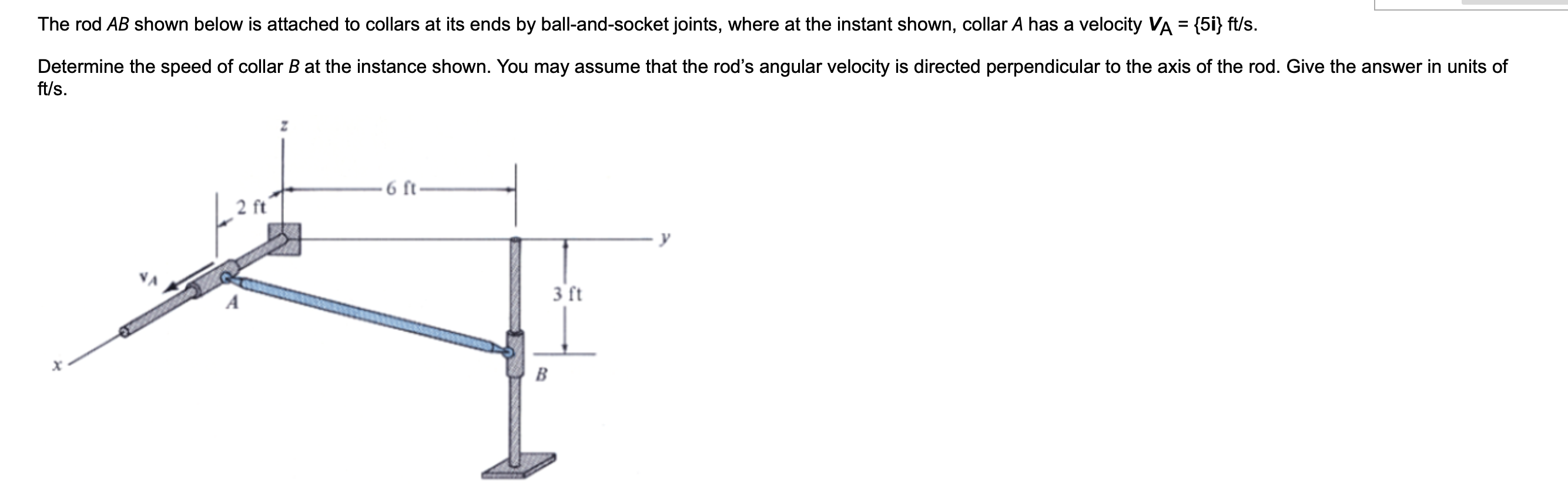 Solved The rod AB shown below is attached to collars at its | Chegg.com