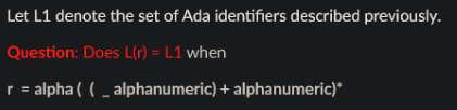 Solved Ada Identifiers Questions 1-5 assume the following | Chegg.com
