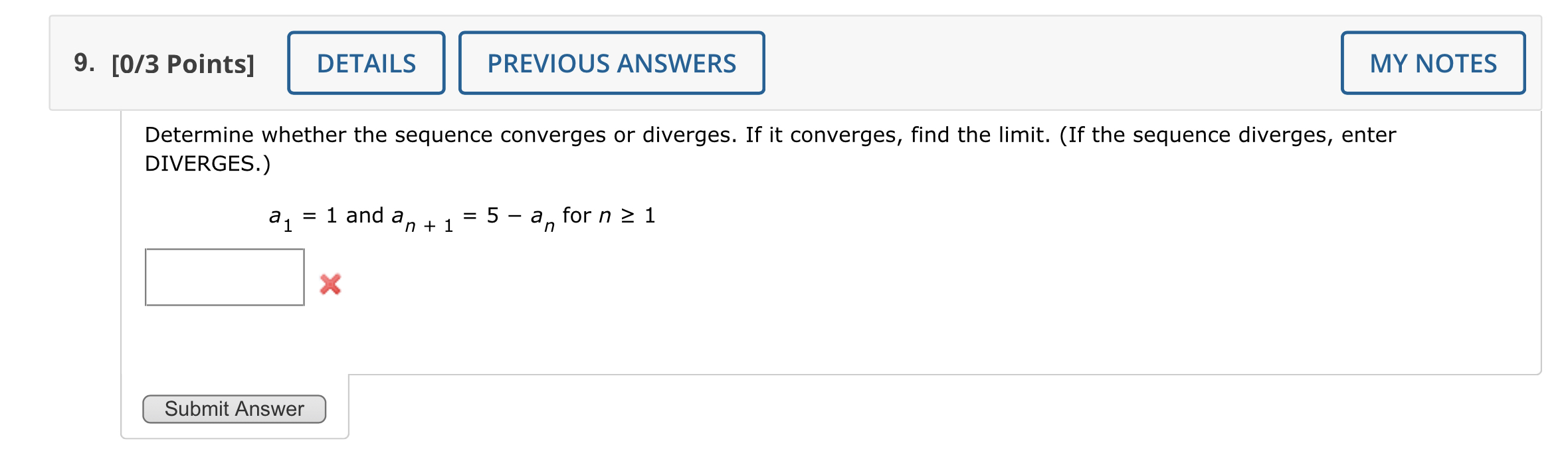 Solved Determine whether the sequence converges or diverges. | Chegg.com
