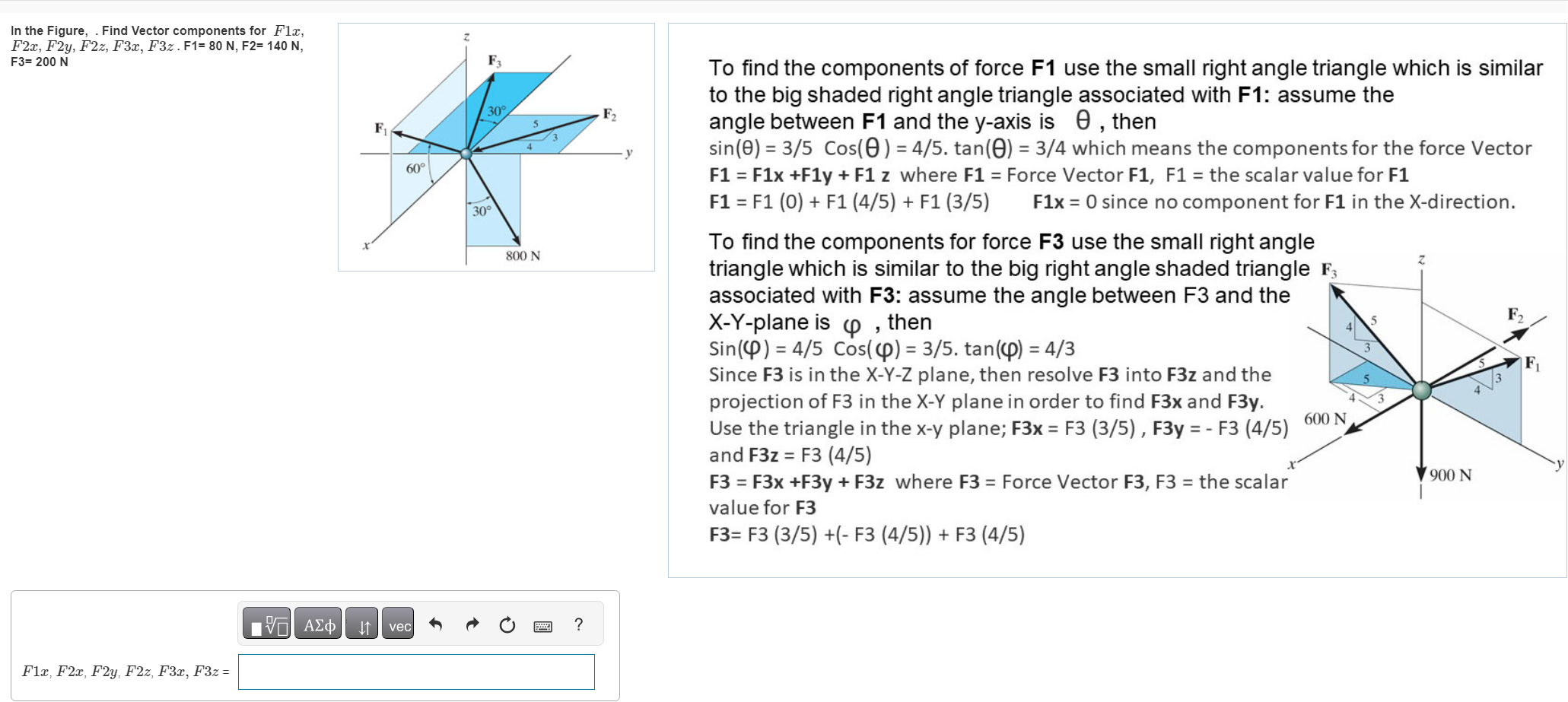Solved In The Figure Find Vector Components For F1x Chegg