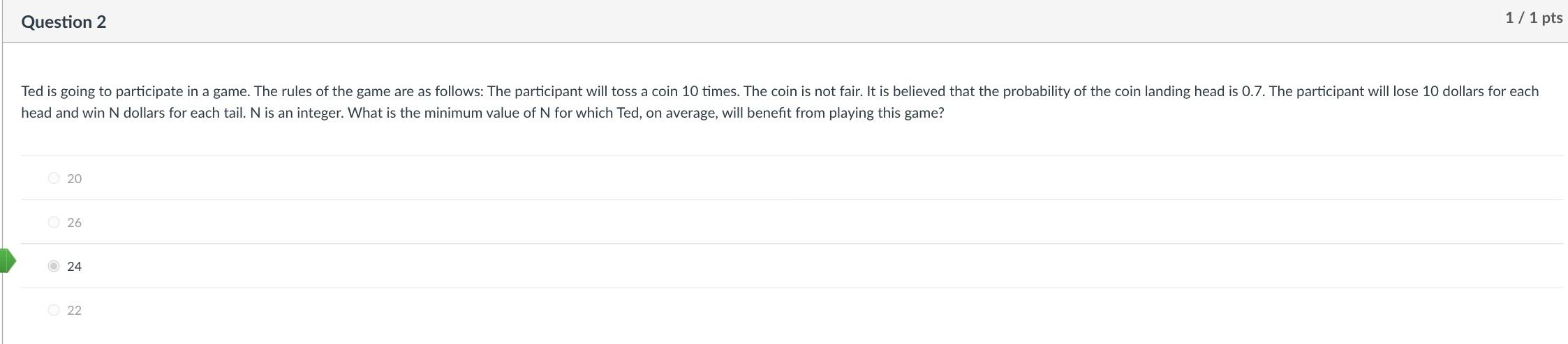 Solved head and win N dollars for each tail. N is an | Chegg.com