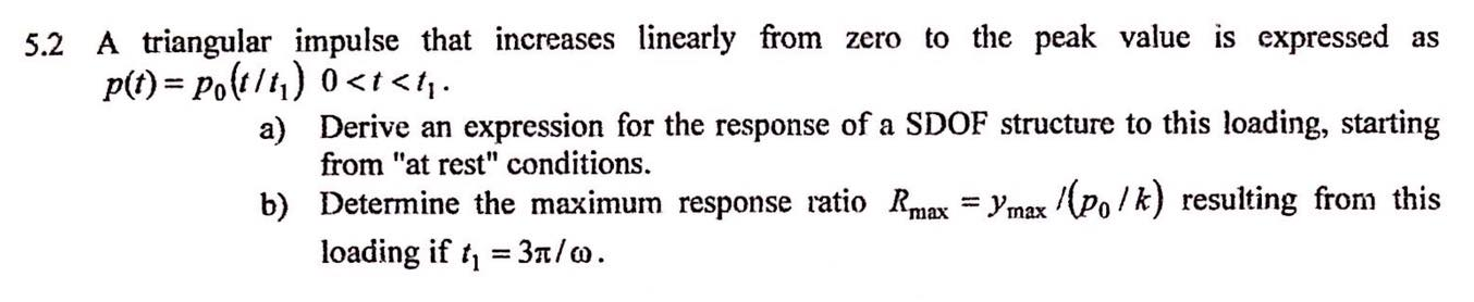 A Triangular Impulse That Increases Linearly From 