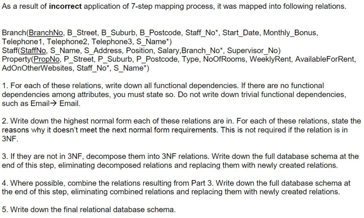 Solved Assessment details Part A: Relational Database Design | Chegg.com