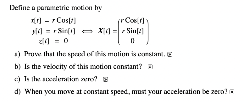 Solved Define a parametric motion by | Chegg.com