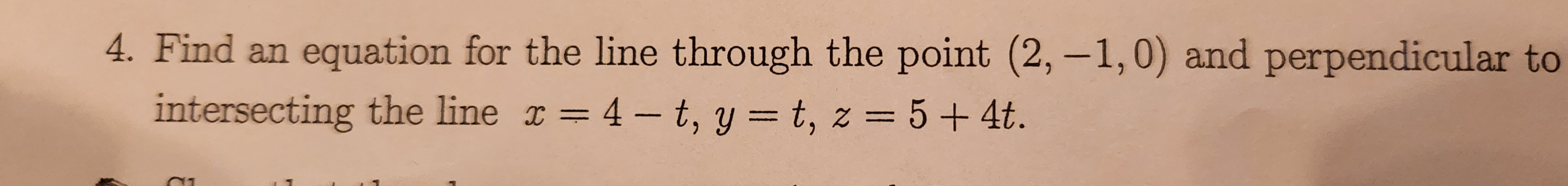 Solved Find an equation for the line through the point | Chegg.com