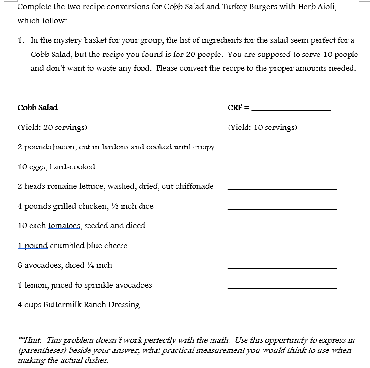 Solved Day 4 Conversion Rate Factor Worksheet Conversion | Chegg.com