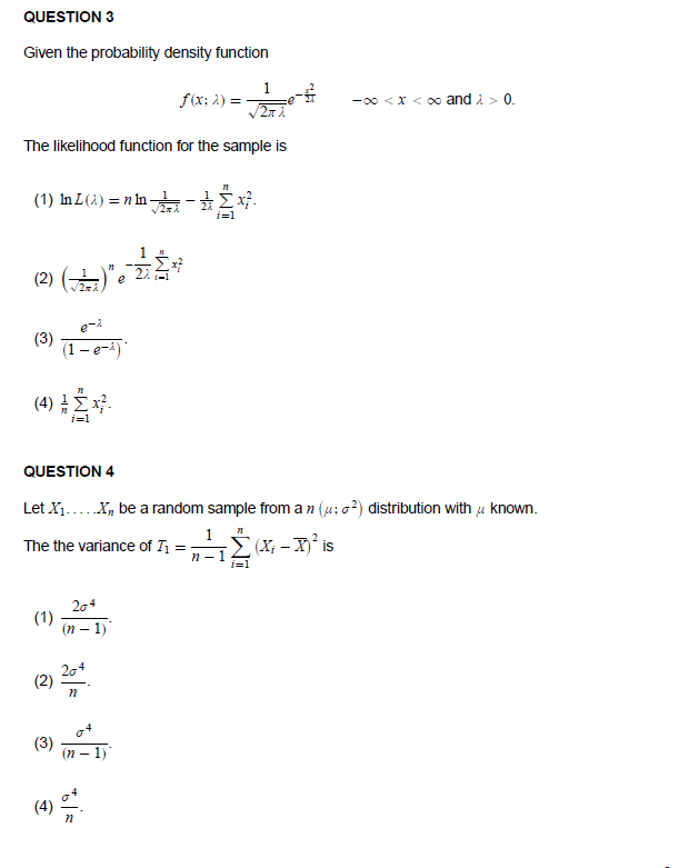 Solved QUESTION 3Given the probability density | Chegg.com