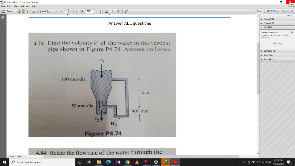 Solved Homework 6.at - Adobe Reader File Edit View Window | Chegg.com