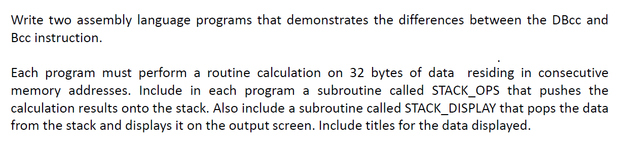 Solved Write two assembly language programs that | Chegg.com