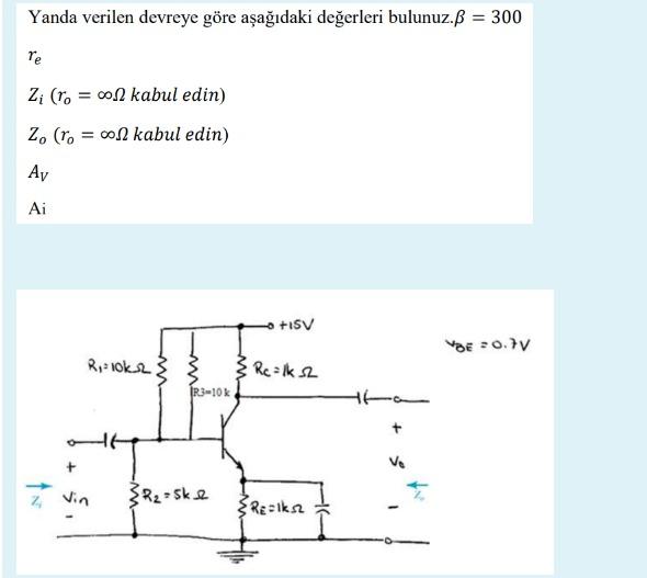 Solved Yanda verilen devreye göre aşağıdaki değerleri | Chegg.com