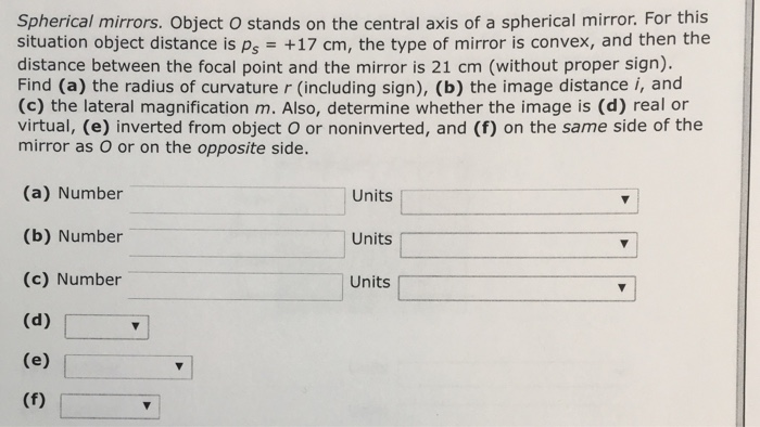Solved Spherical mirrors. Object O stands on the central | Chegg.com