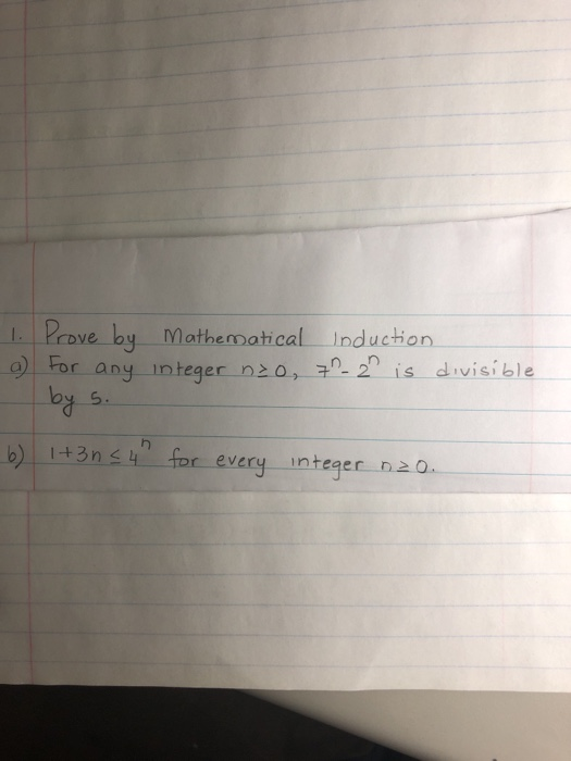Solved Prove by Mathematical Induction For any integer n2o, | Chegg.com