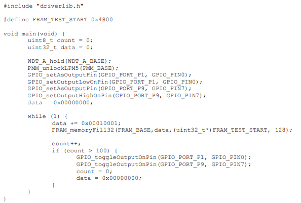 For the MSP430fr6989 board program provided below add | Chegg.com