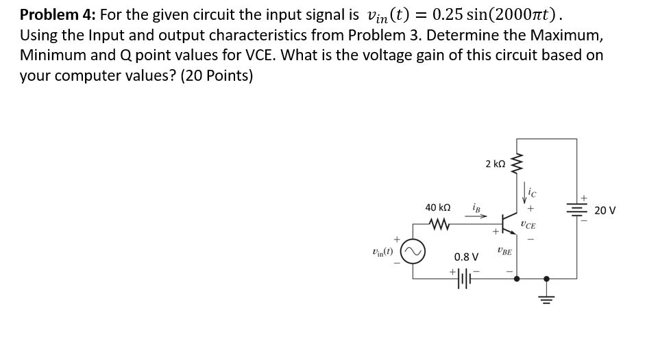 Solved Problem 4: For the given circuit the input signal is | Chegg.com