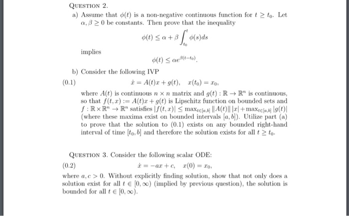 Solved QUESTION 2 a) Assume that ф(t) is a non-negative | Chegg.com