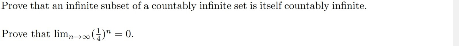 Solved Prove that an infinite subset of a countably infinite | Chegg.com