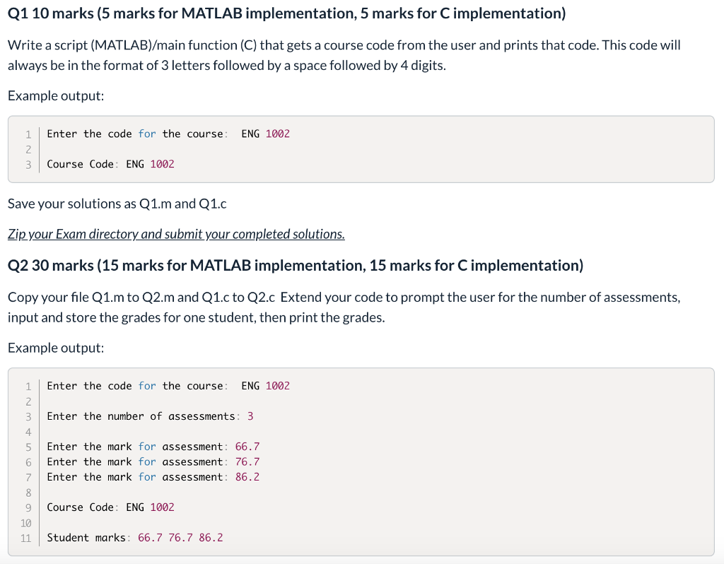 Solved Q1 10 marks (5 marks for MATLAB implementation, 5 | Chegg.com