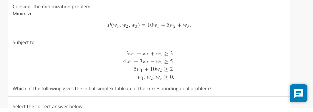 Solved Consider the minimization problem: Minimize P(W1, W2, | Chegg.com