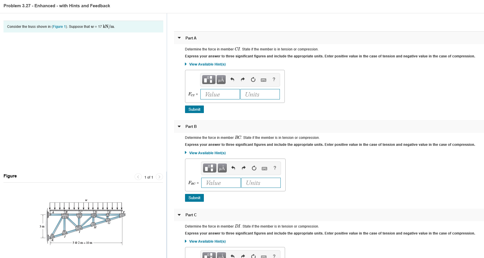Solved Problem 3.27 - Enhanced - with Hints and Feedback | Chegg.com