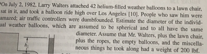 Solved On July 2, 1982. Larry Walters attached 42 | Chegg.com