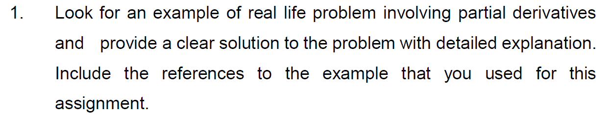 Solved 1. Look for an example of real life problem involving | Chegg.com