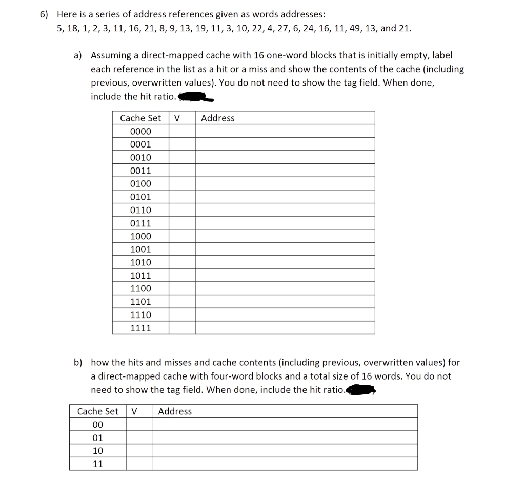Solved Here is a series of address references given as words | Chegg.com