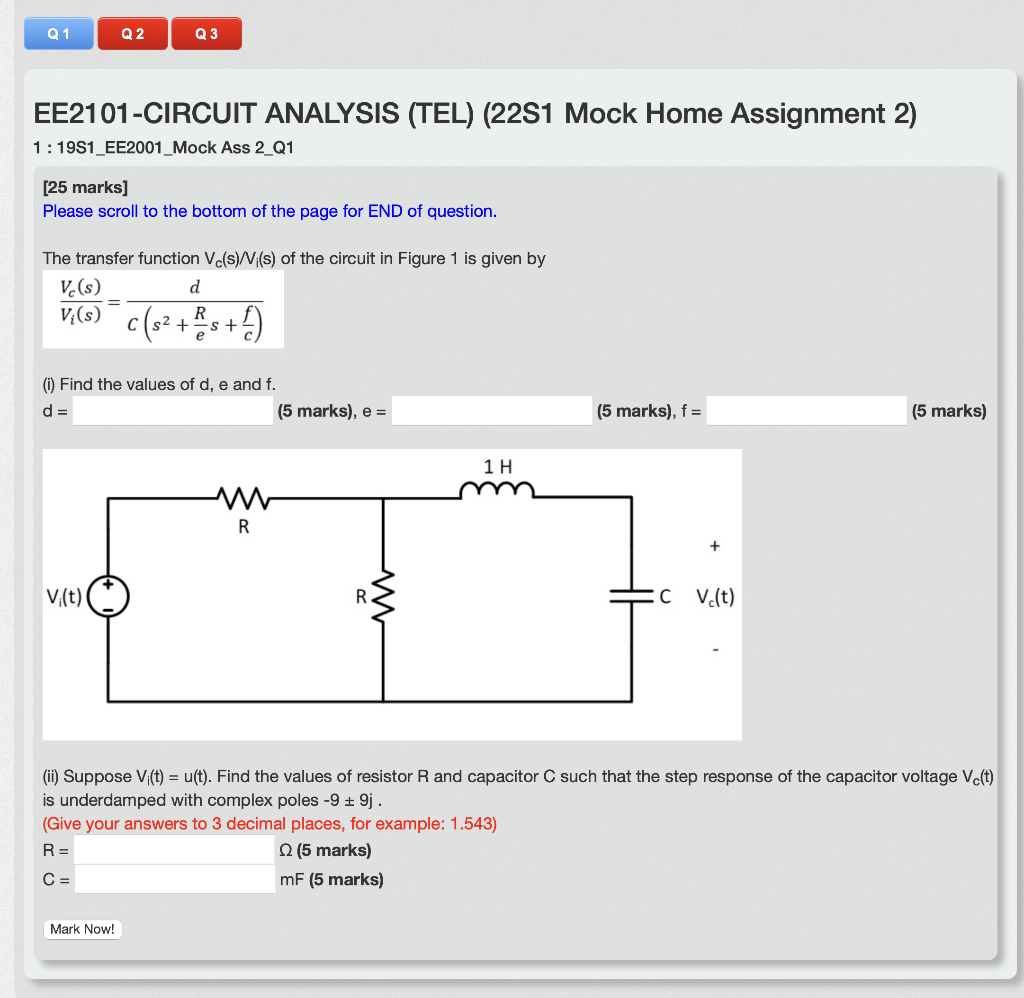 Solved EE2101-CIRCUIT ANALYSIS (TEL) (22S1 Mock Home | Chegg.com