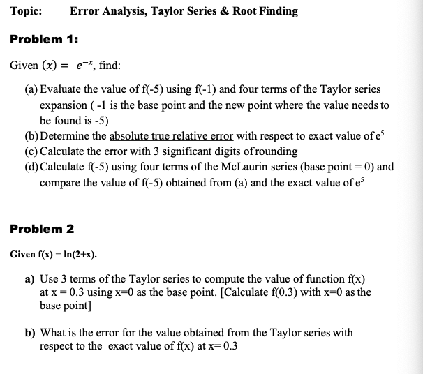 Solved Given(𝑥)= 𝑒−𝑥,find: (a) Evaluate the value of | Chegg.com