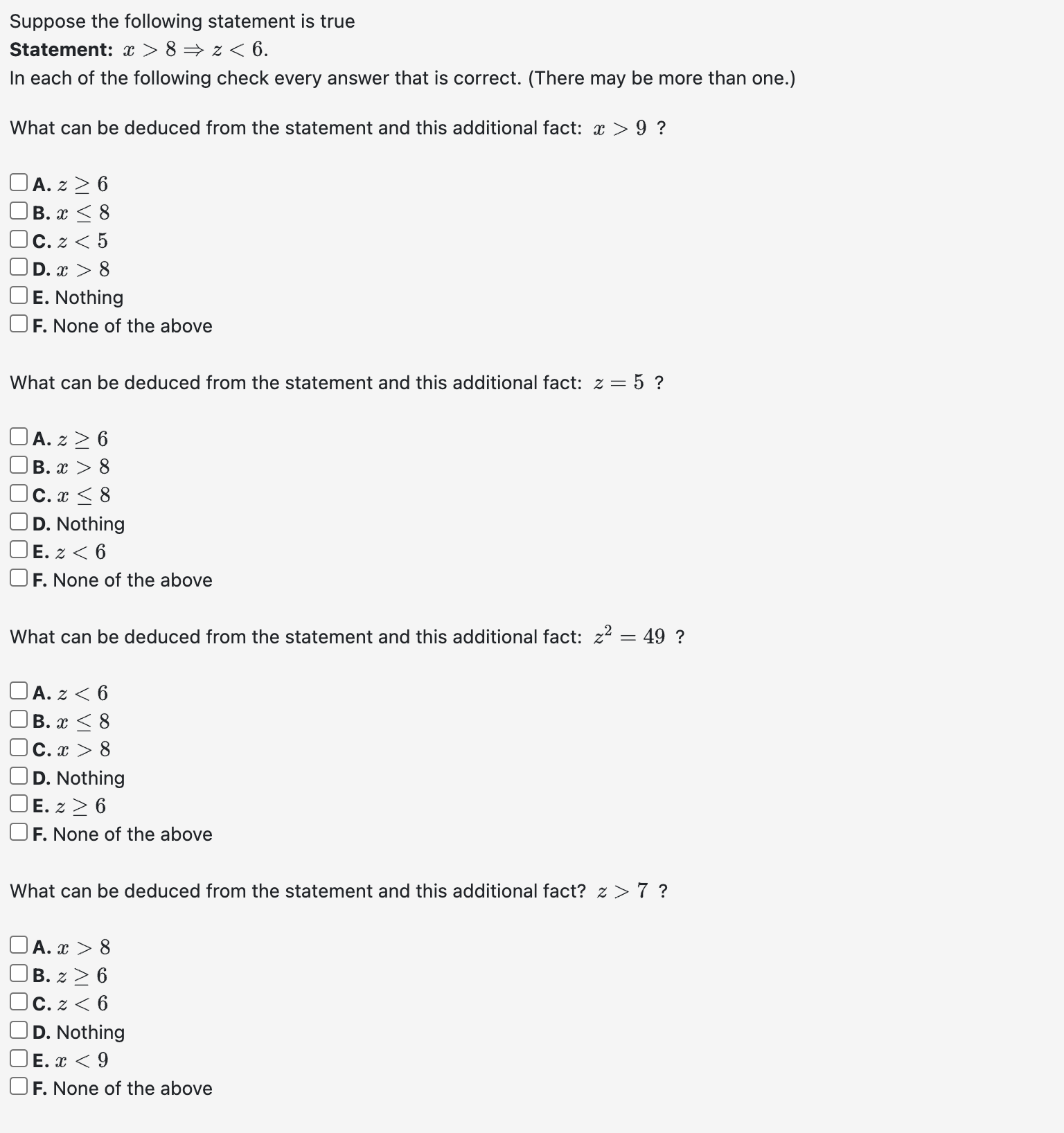 Solved Suppose the following statement is ﻿trueStatement: | Chegg.com