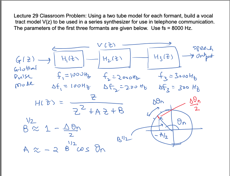 Lecture 29 Classroom Problem: Using a two tube model | Chegg.com