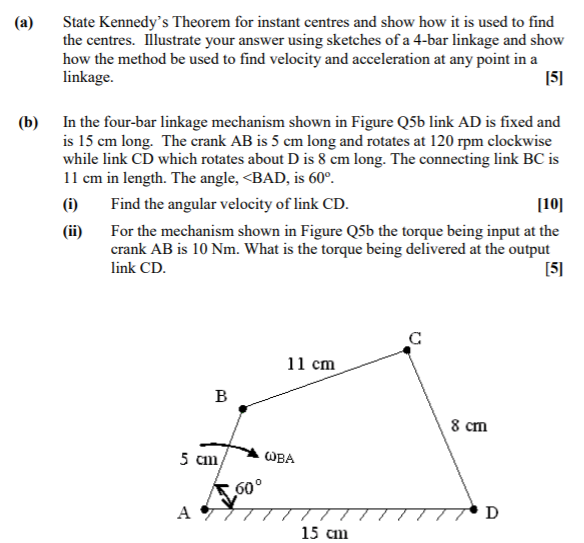 Solved (a) State Kennedy's Theorem for instant centres and | Chegg.com