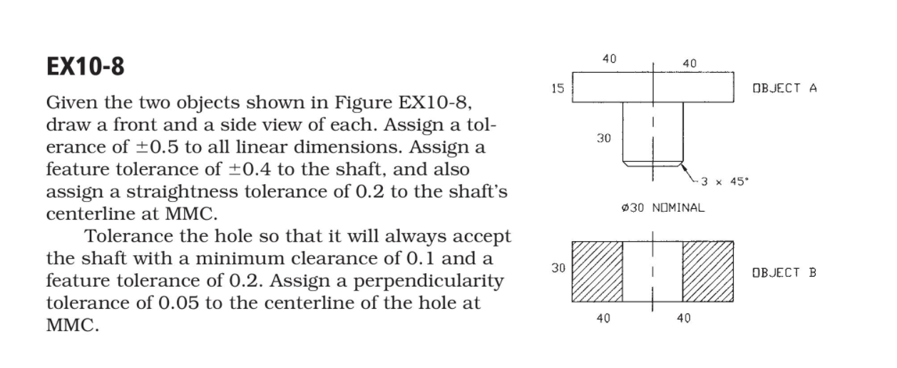 Solved Given the two objects shown in Figure EX10-8, draw a | Chegg.com